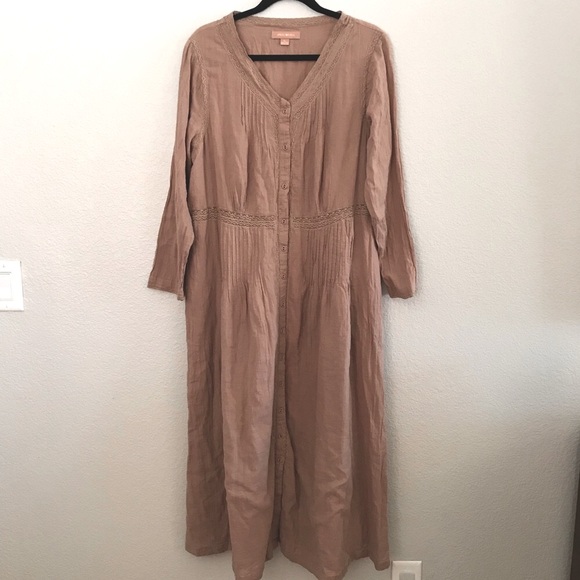 April Cornell | Dresses | April Cornell Maxi Dress Button Down Xl ...